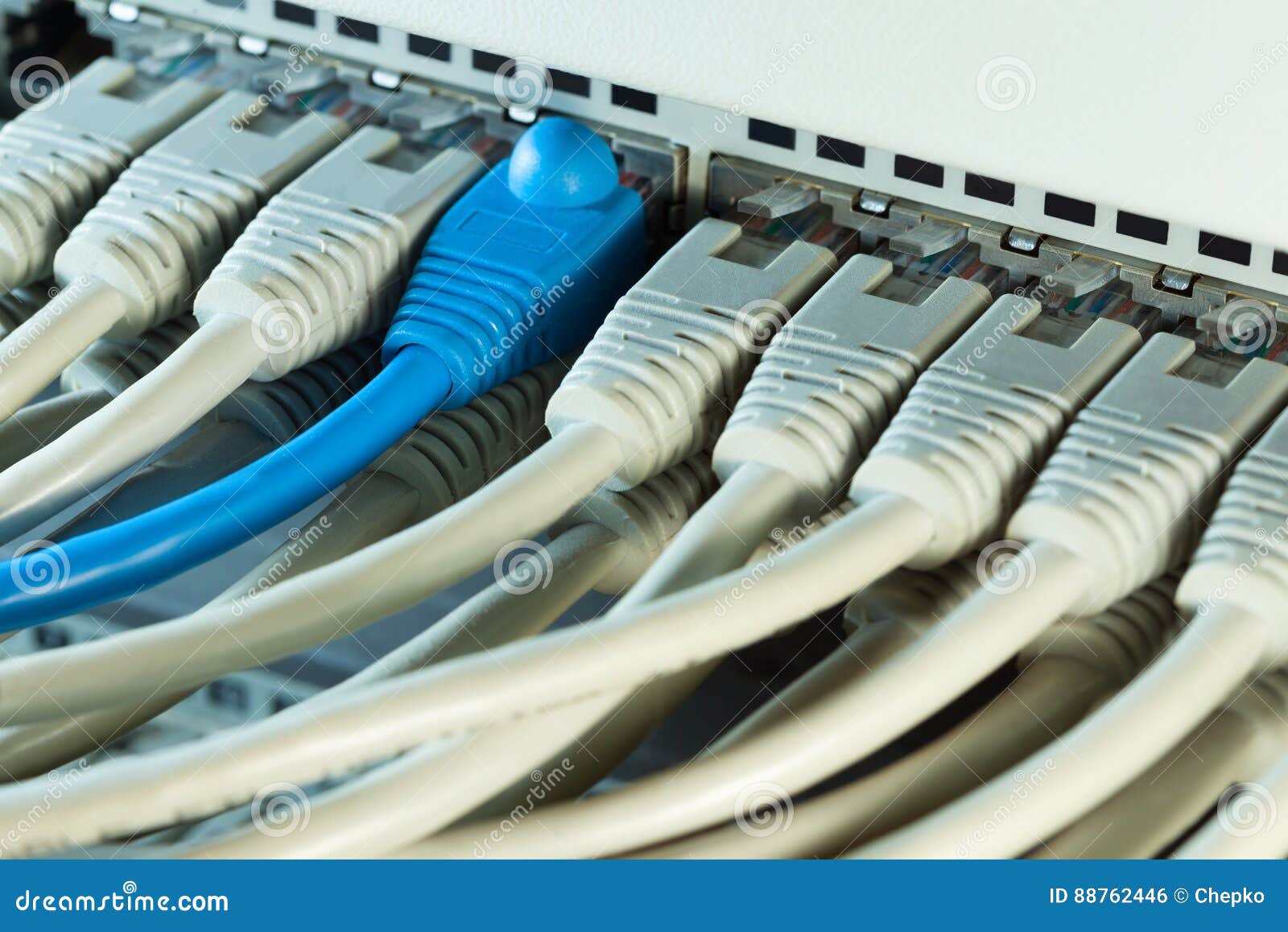 Network Hub with Lot of Connected Wires Stock Photo - Image of network ...