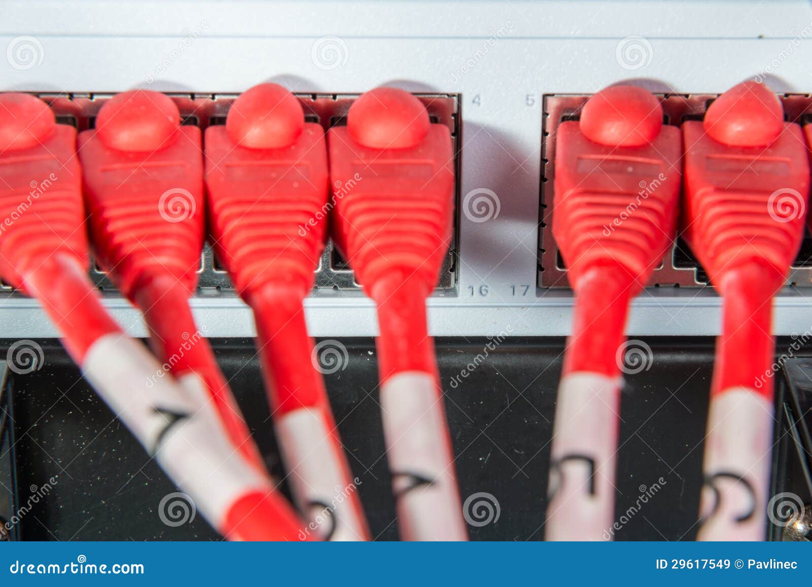 Network Hub and Patch Cables Stock Image - Image of center, cord: 29617549