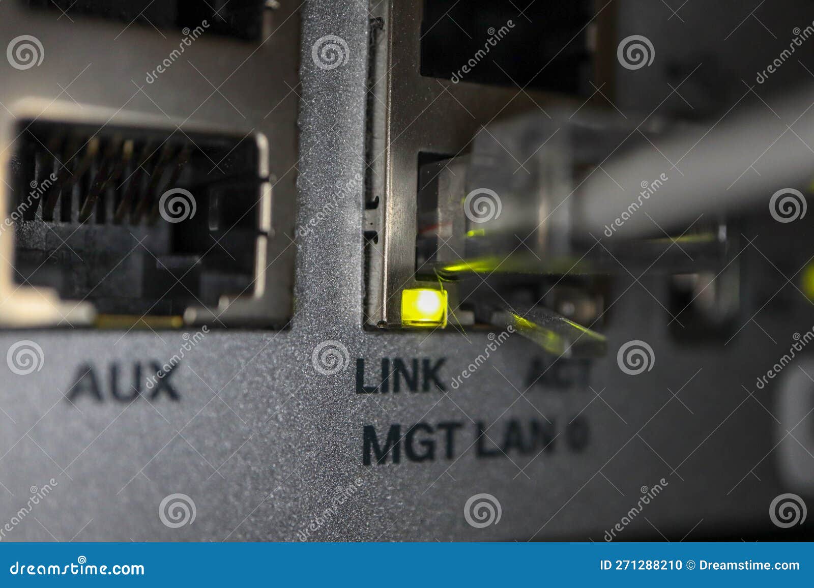 Network Hub Switch and Patch Cables with Lights Stock Photo - Image of ...