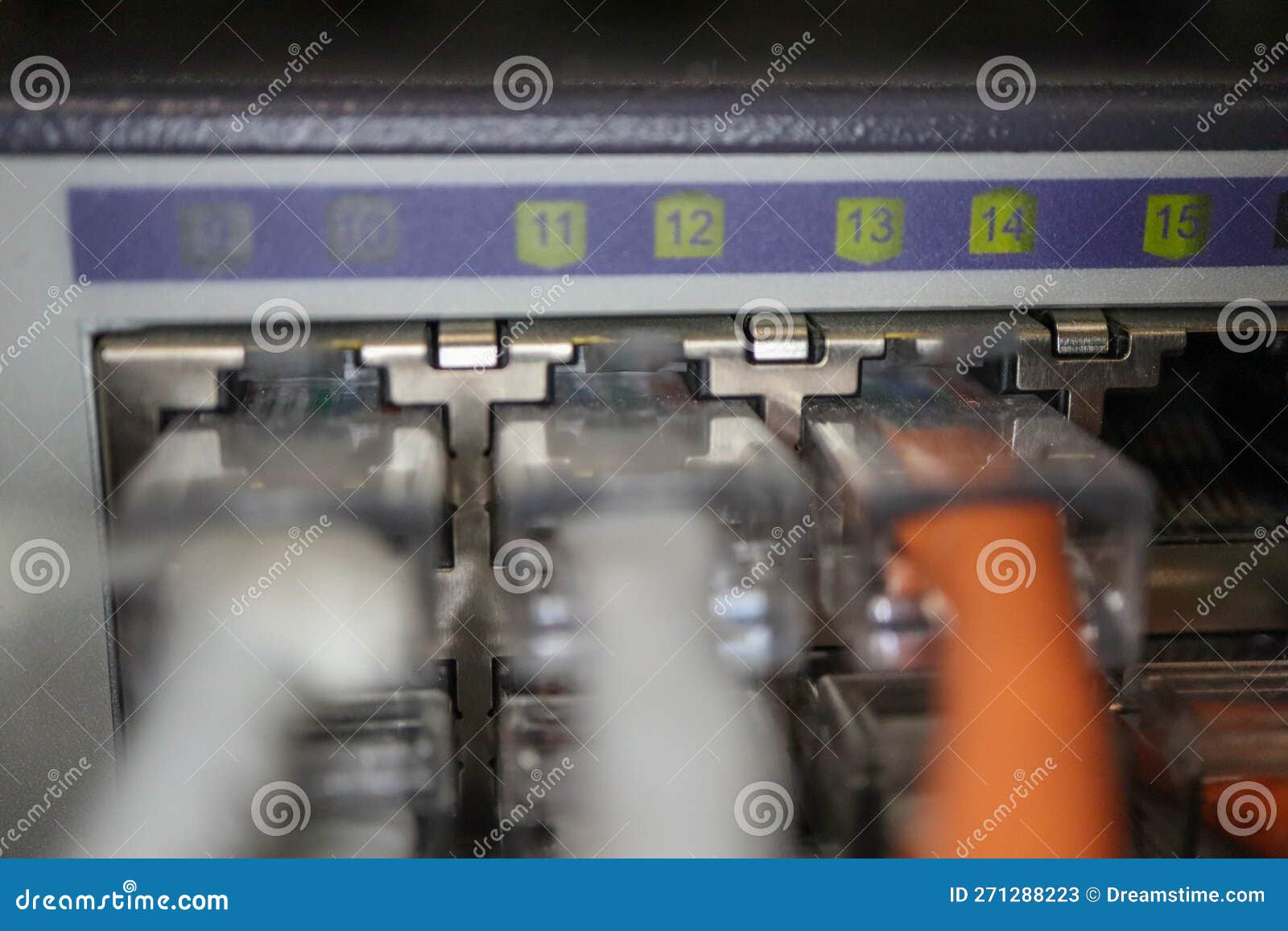 Network Hub Switch and Patch Cables with Lights Stock Image - Image of ...