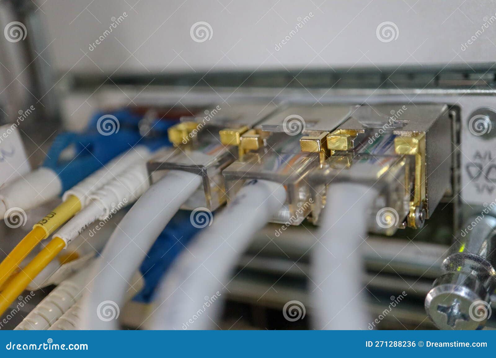 Network Hub Switch and Patch Cables with Lights Stock Photo - Image of ...