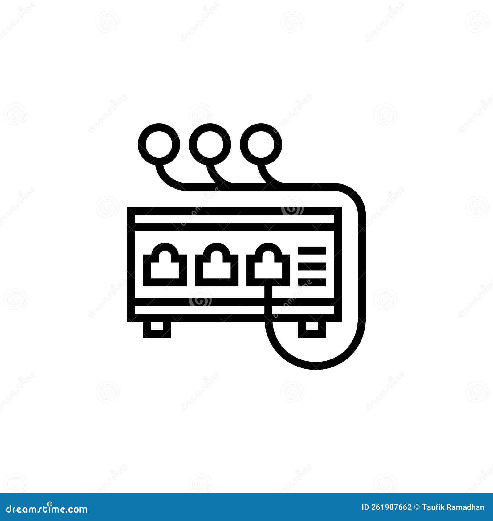 Network Hub Vector Icon. Computer Component Icon Outline Style. Perfect ...