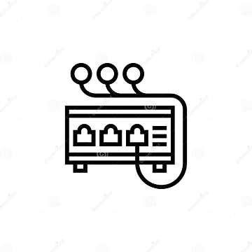 Network Hub Vector Icon. Computer Component Icon Outline Style. Perfect ...