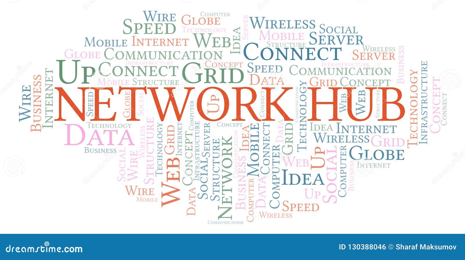 Network Hub word cloud. stock illustration. Illustration of concept ...