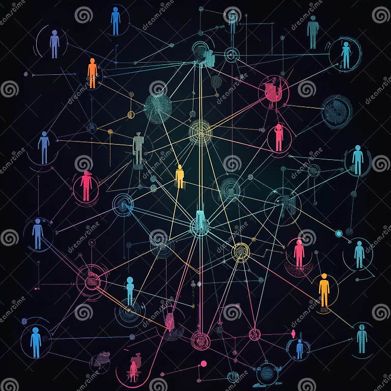 Network of Human Connections and Social Interactions with Abstract ...