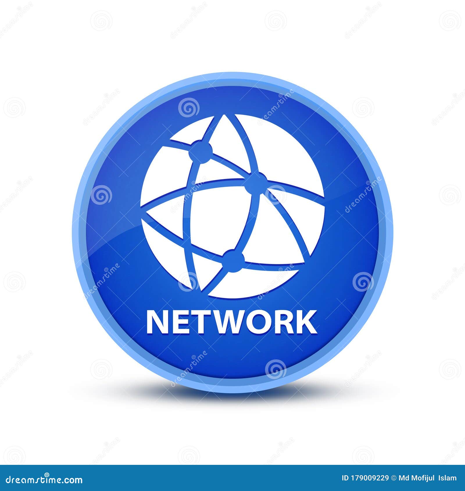 Network Icon Isolated on Blue Round Button Abstract Button Abstract ...
