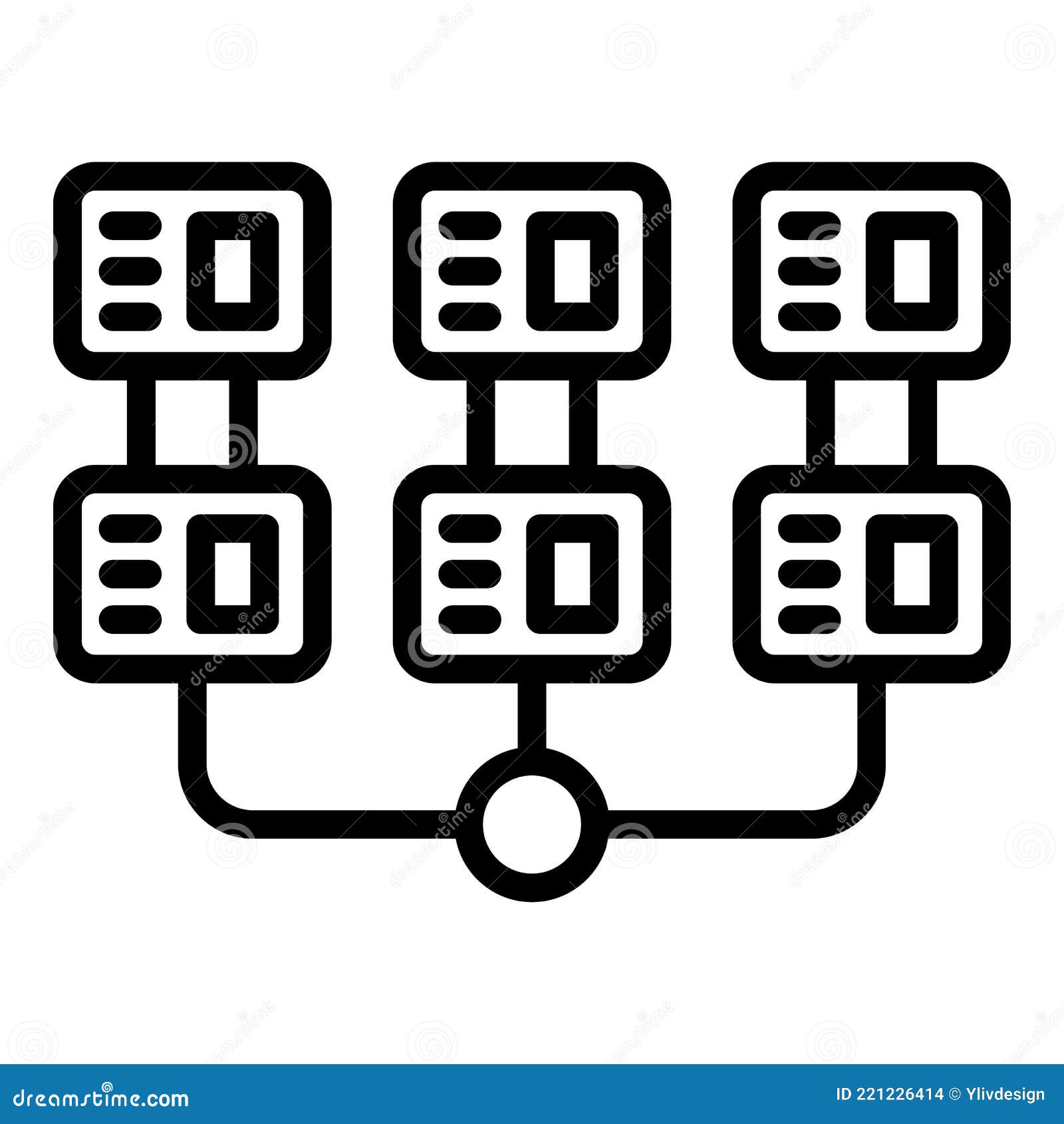 Network Icon, Outline Style Stock Vector - Illustration of outline ...