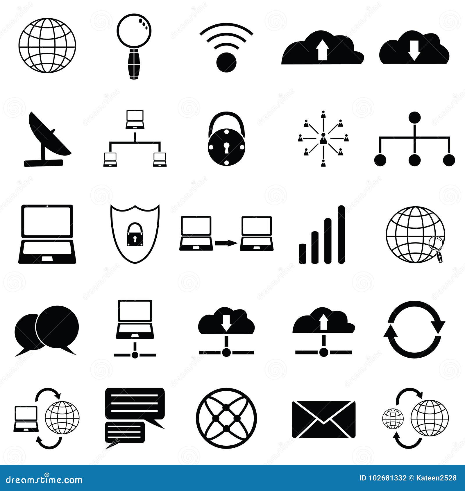 Network icon set stock illustration. Illustration of server - 102681332