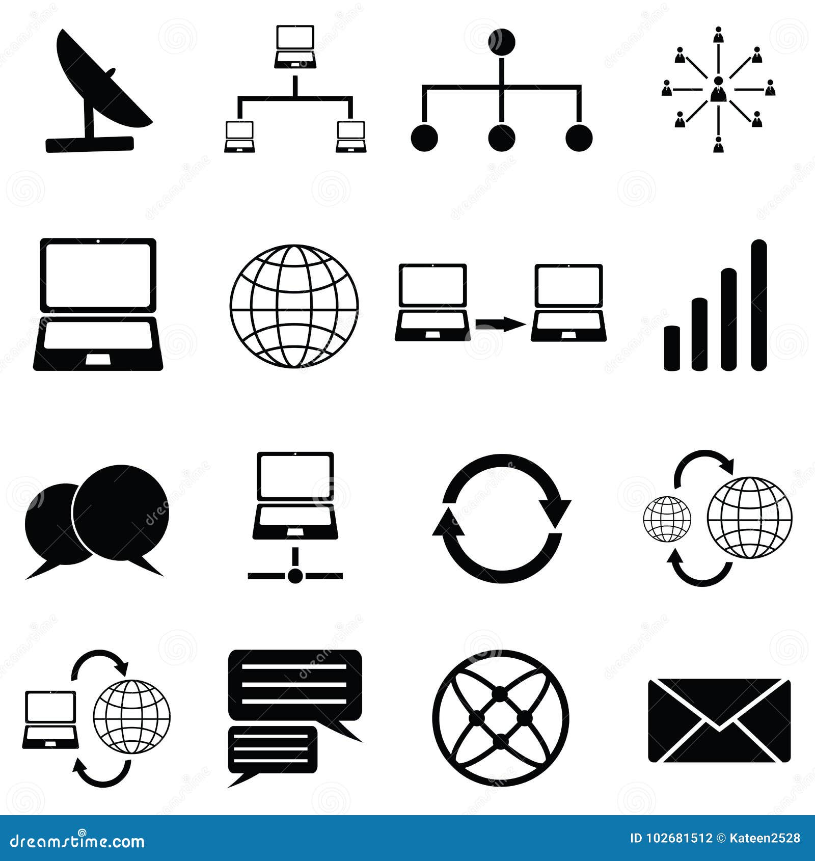 Network icon set stock illustration. Illustration of media - 102681512