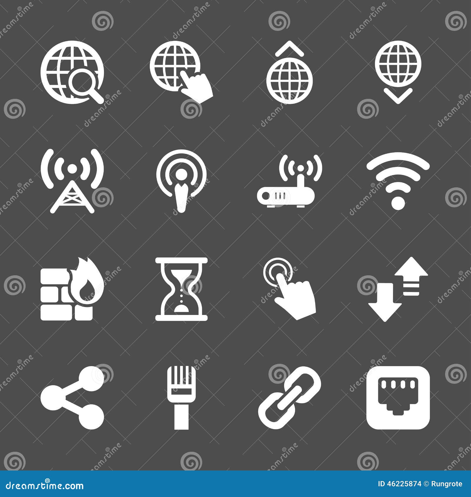 Network Icon Set, Vector Eps10 Stock Vector - Illustration of firewall ...