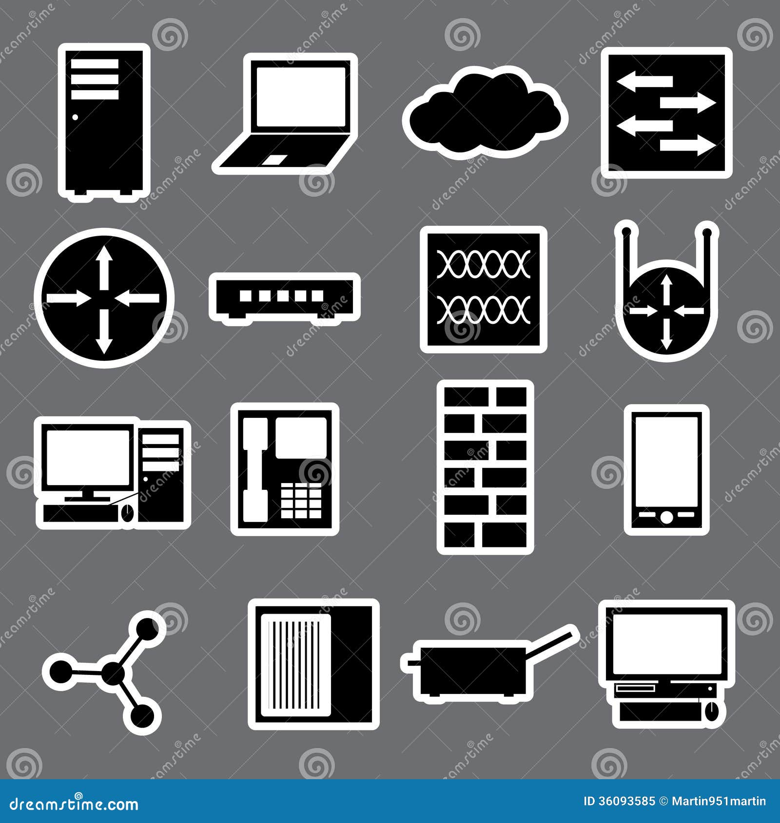 Network Icon Stickers Collection Eps10 Stock Vector - Illustration of ...