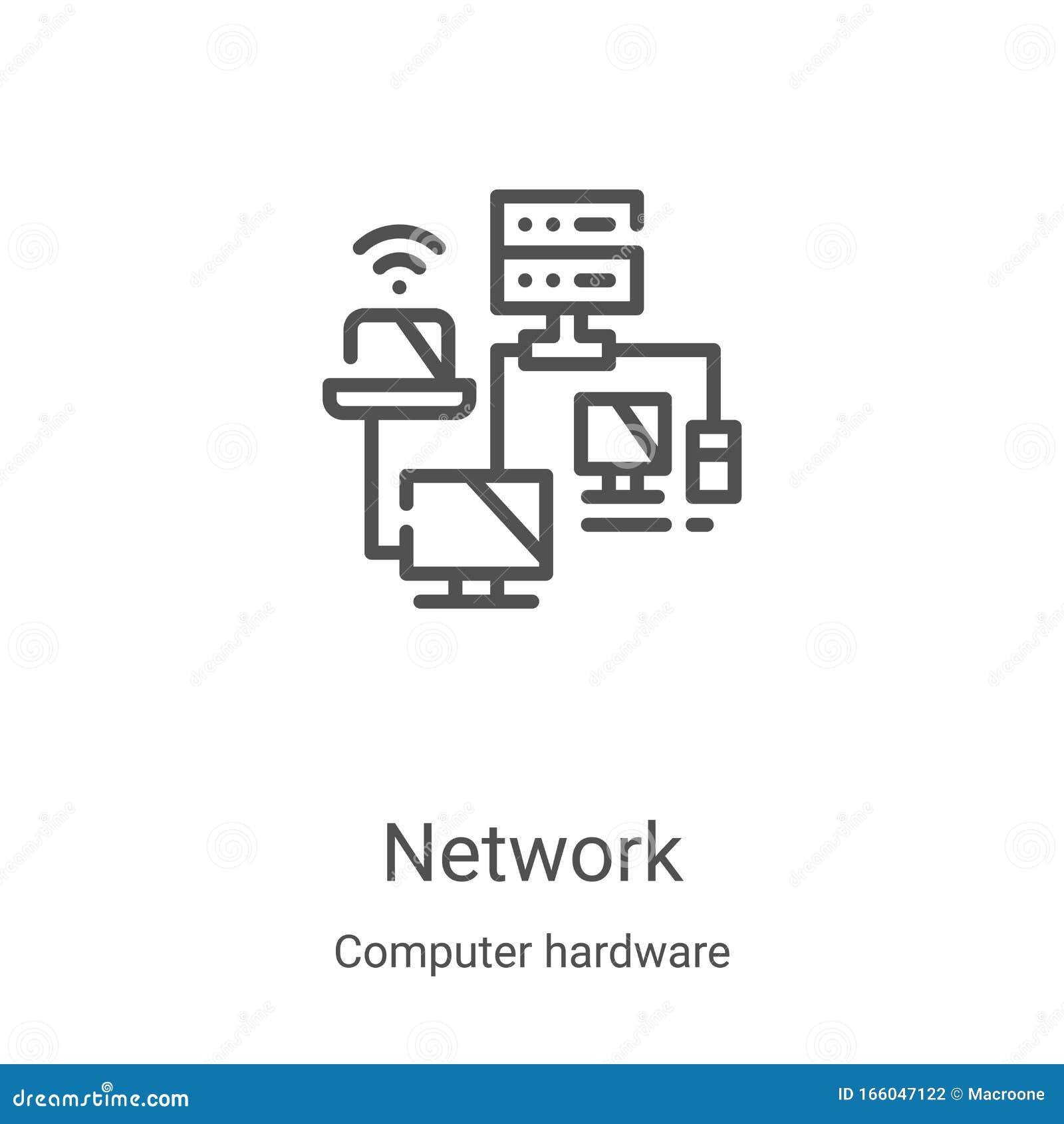 Network Icon Vector from Computer Hardware Collection. Thin Line ...