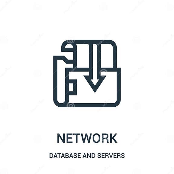Network Icon Vector From Database And Servers Collection Thin Line Network Outline Icon Vector