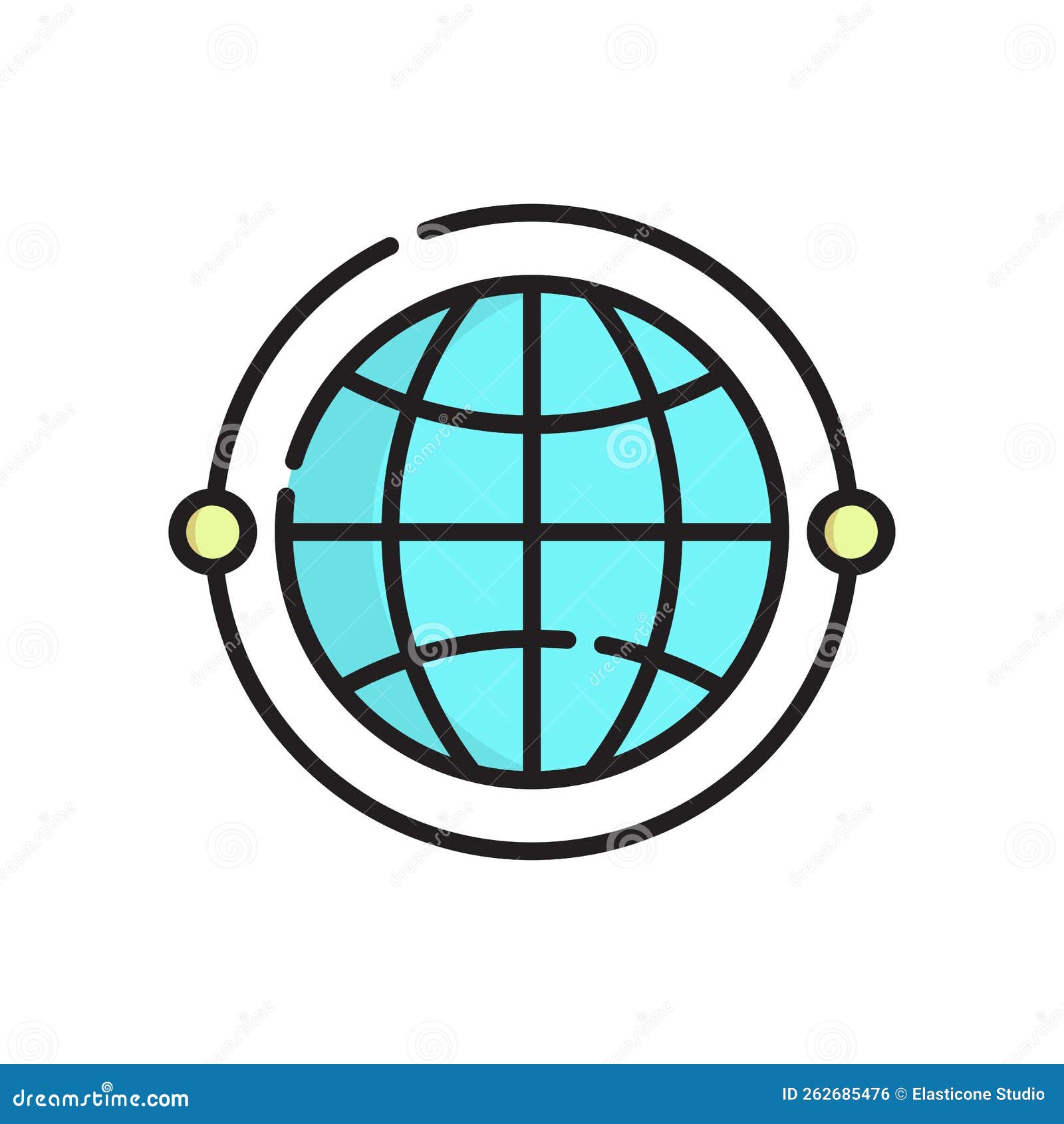 Network Icon Vector Illustration. Flat Outline Cartoon. Artificial ...