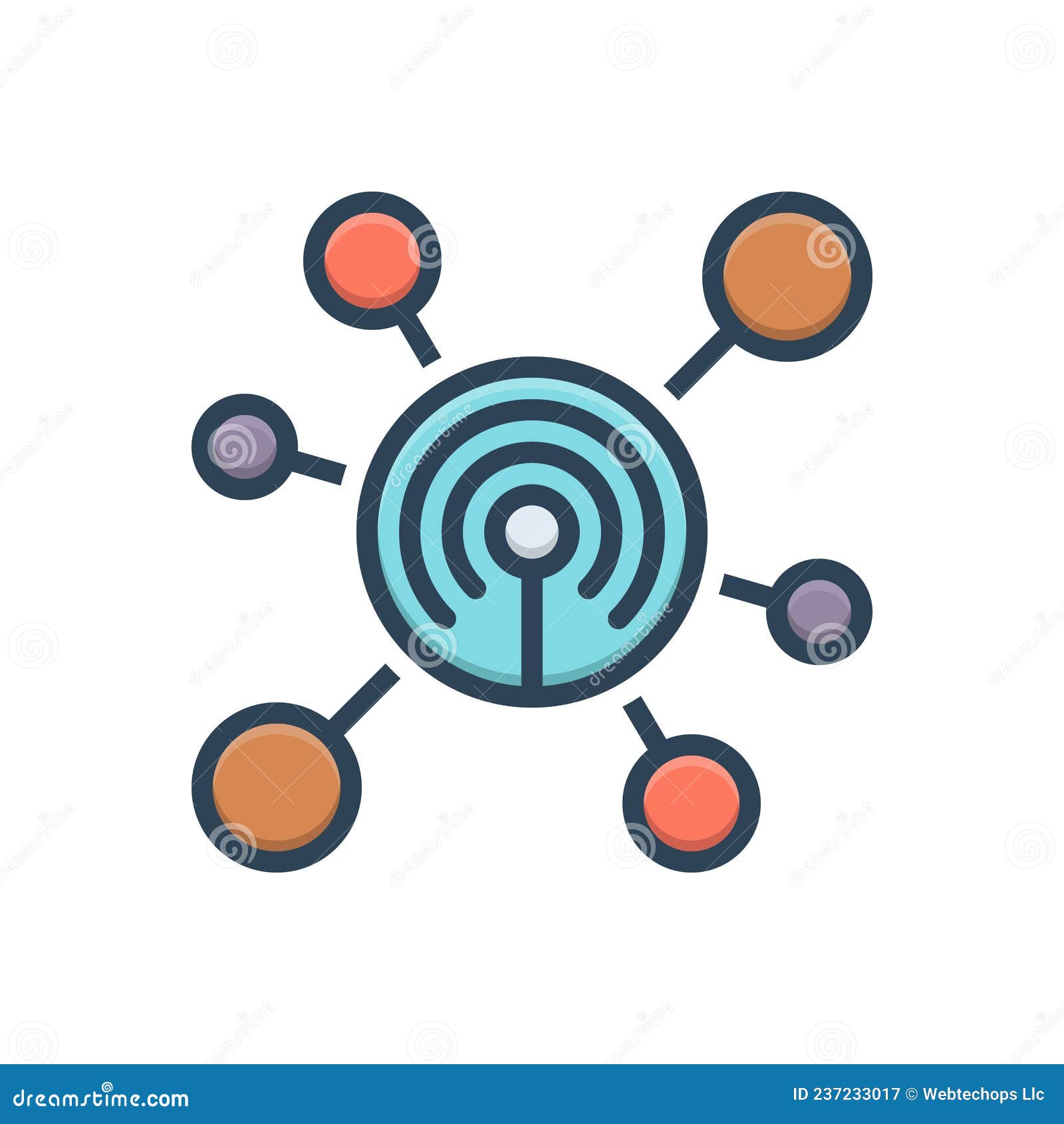 Color Illustration Icon for Network, Connection and Worldwide Stock ...