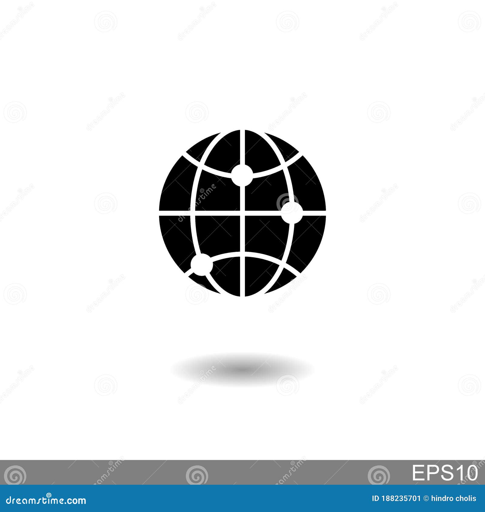Network Icon on White Background. Stock Vector - Illustration of earth ...