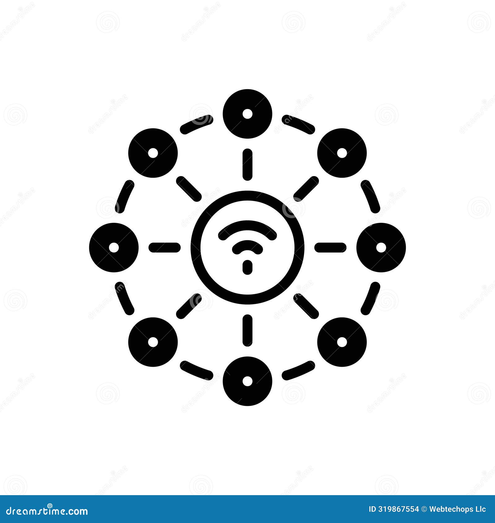 Black Solid Icon for Network, Wifi and Communication Stock Illustration ...
