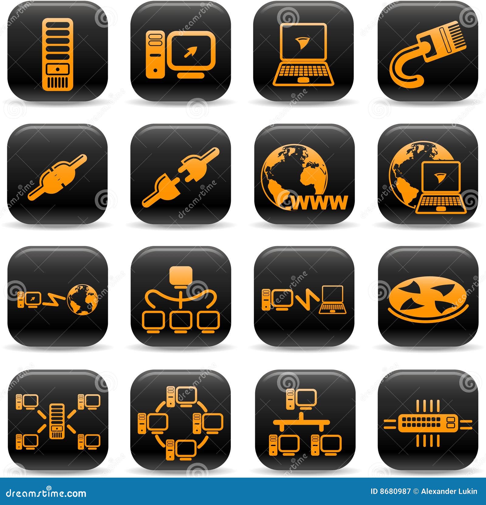 Network icons stock vector. Illustration of plug, server - 8680987