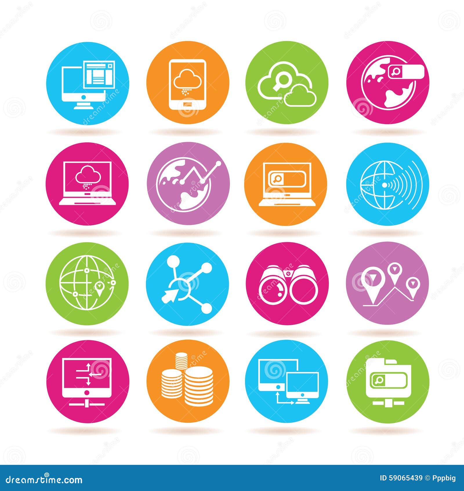 Network icons stock illustration. Illustration of color - 59065439