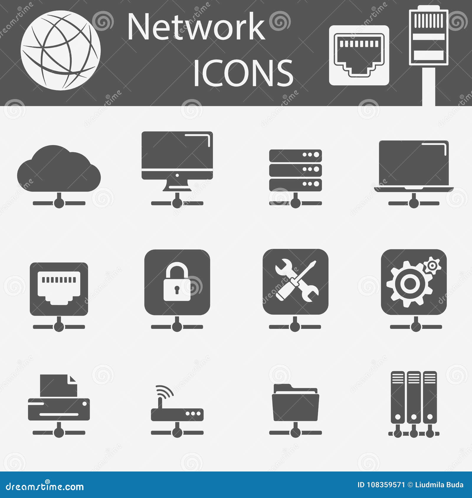 Network Icons Set. Connected Devices Stock Vector - Illustration of ... Network Icons Set. Connected Devices Stock Vector - Illustration of ...