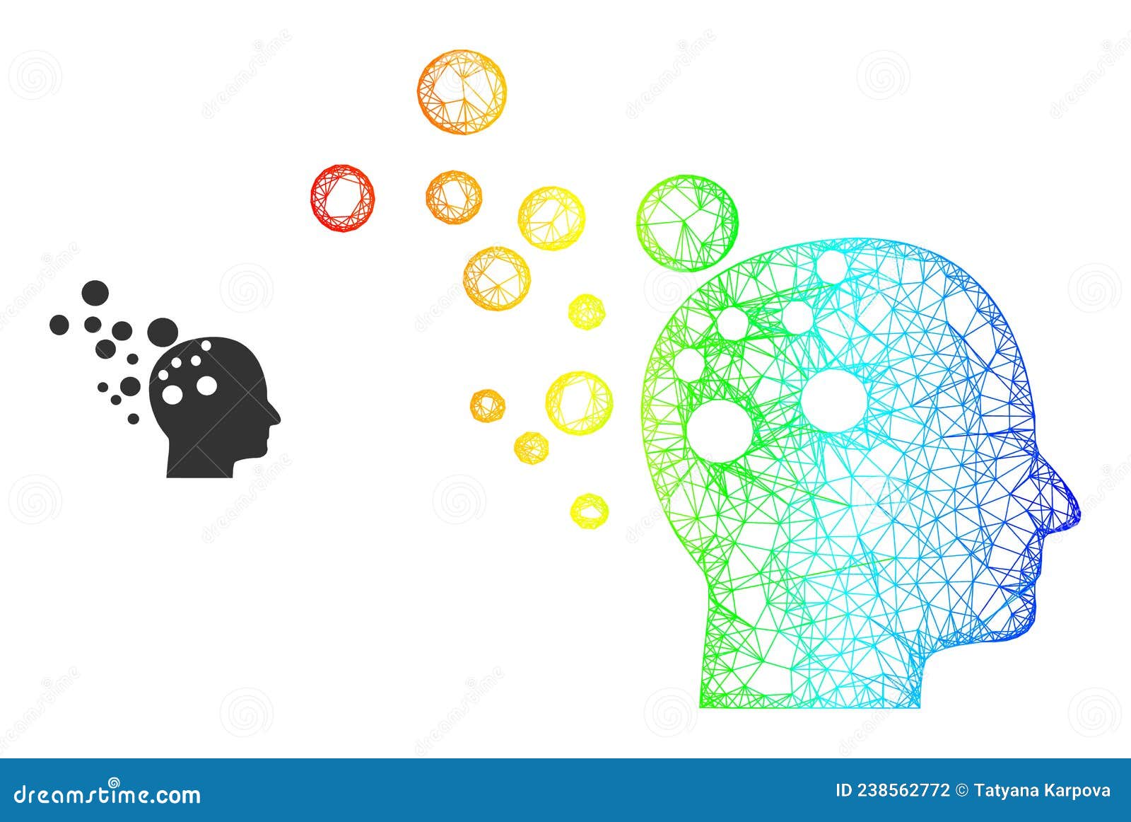 Network Imagination Web Mesh Icon with Spectral Gradient Stock Vector ...