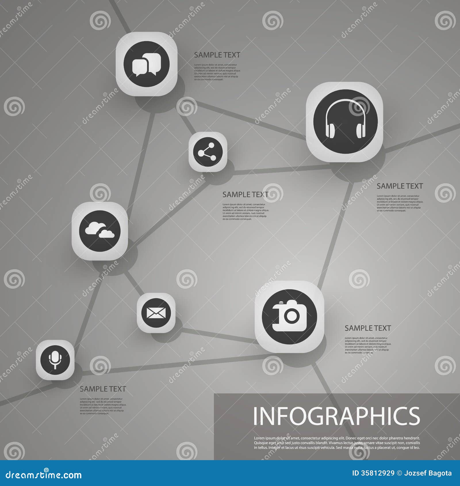 Network Infographic Design stock vector. Illustration of element - 35812929