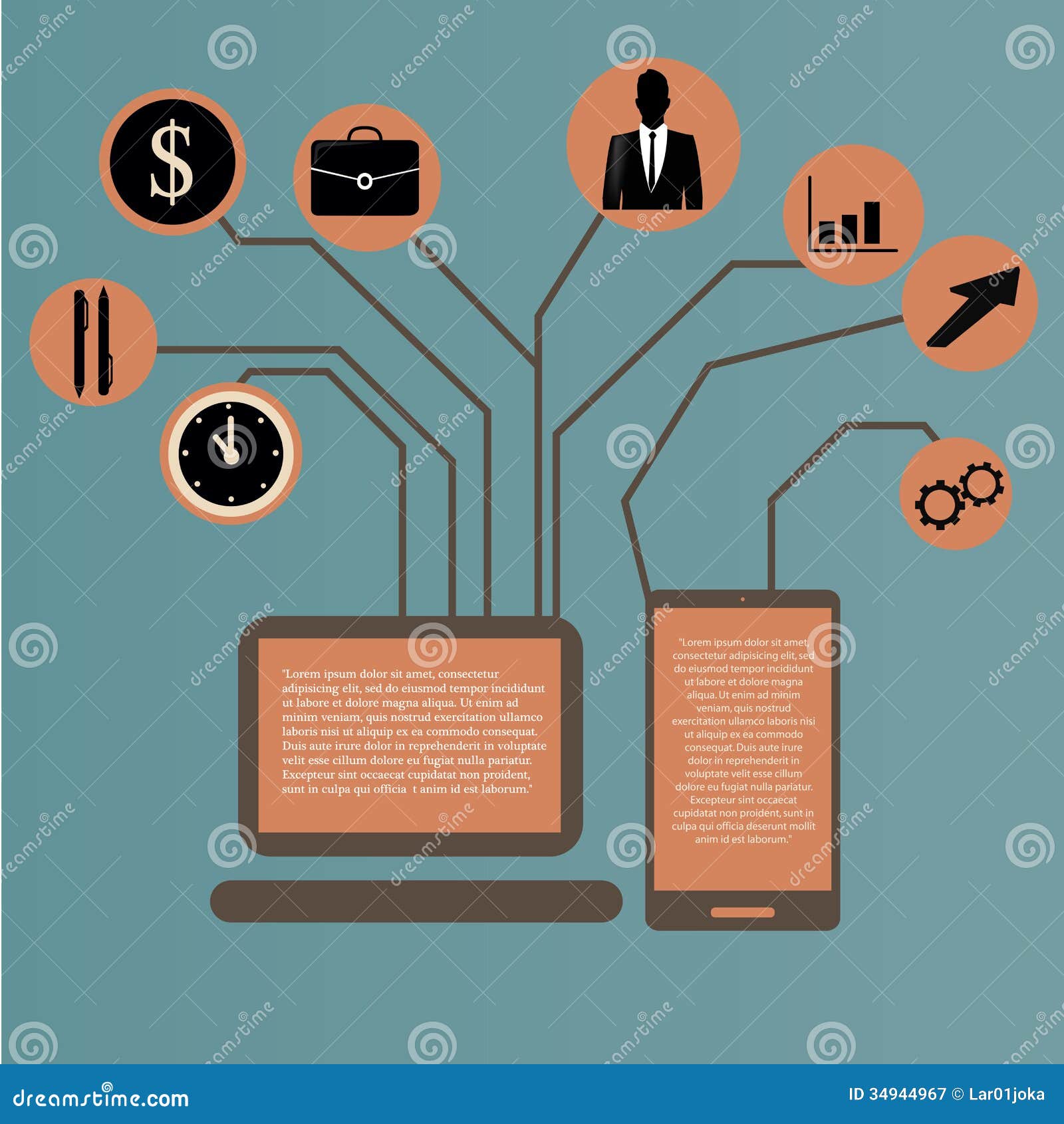 Network infographic stock vector. Illustration of mobile - 34944967