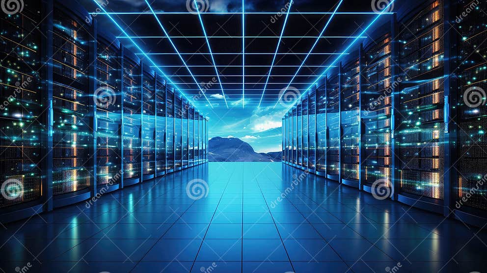 Network Information Technology Cloud Stock Illustration - Illustration of storage ...