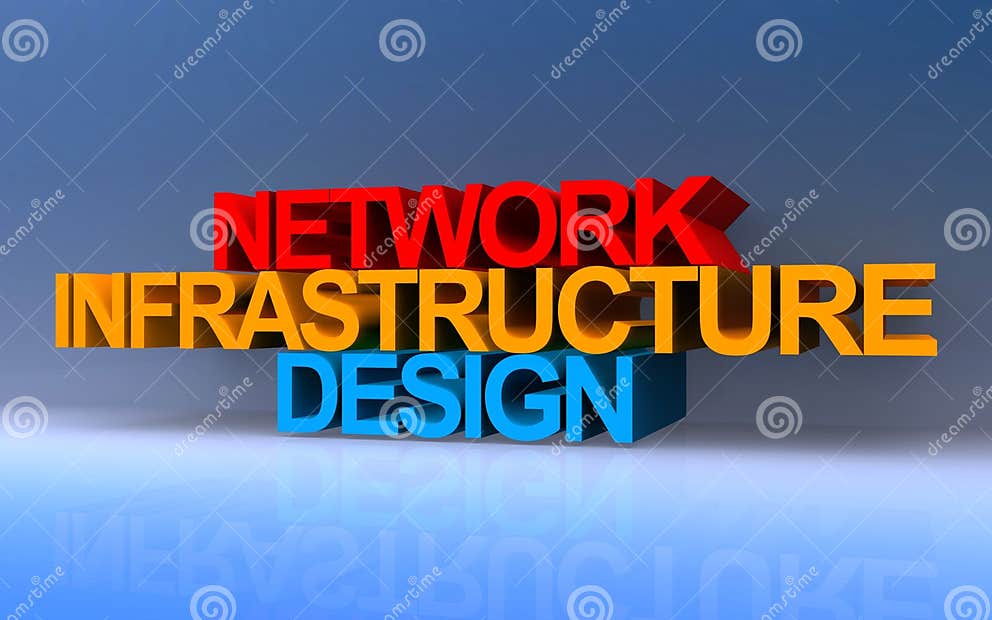 Network Infrastructure Design on Blue Stock Illustration - Illustration ...