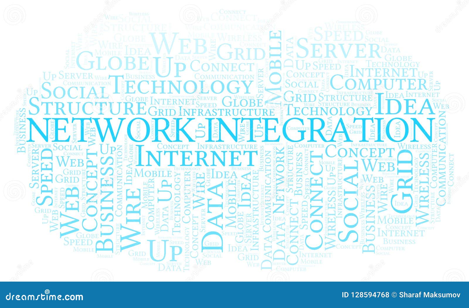 Network Integration Word Cloud. Stock Illustration - Illustration of ...
