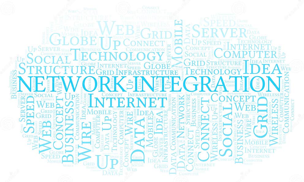 Network Integration Word Cloud. Stock Illustration - Illustration of ...
