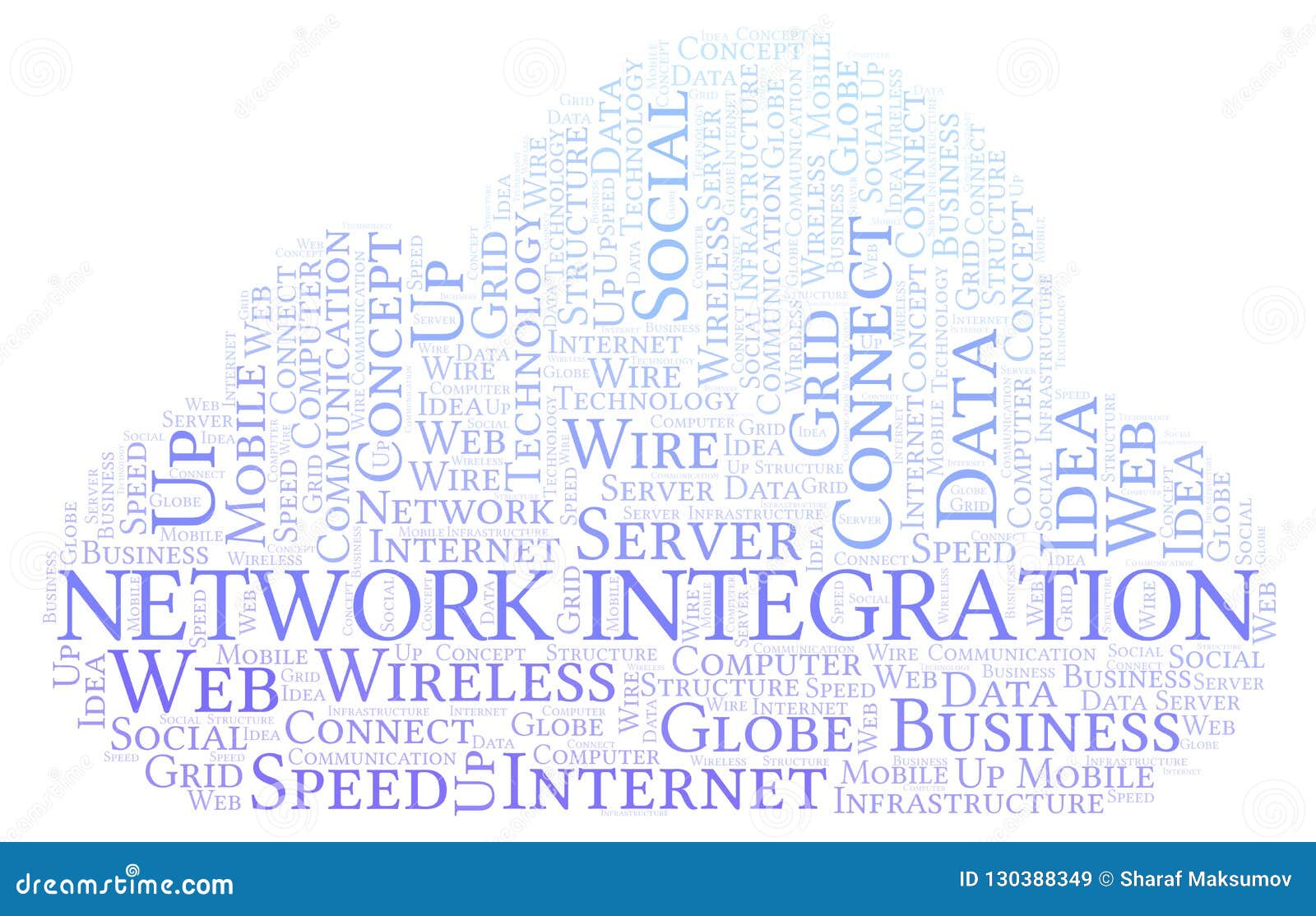 Network Integration Word Cloud. Stock Illustration - Illustration of ...