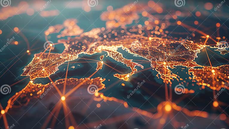 A Network of Interconnected Arrows or Lines between Different Countries ...
