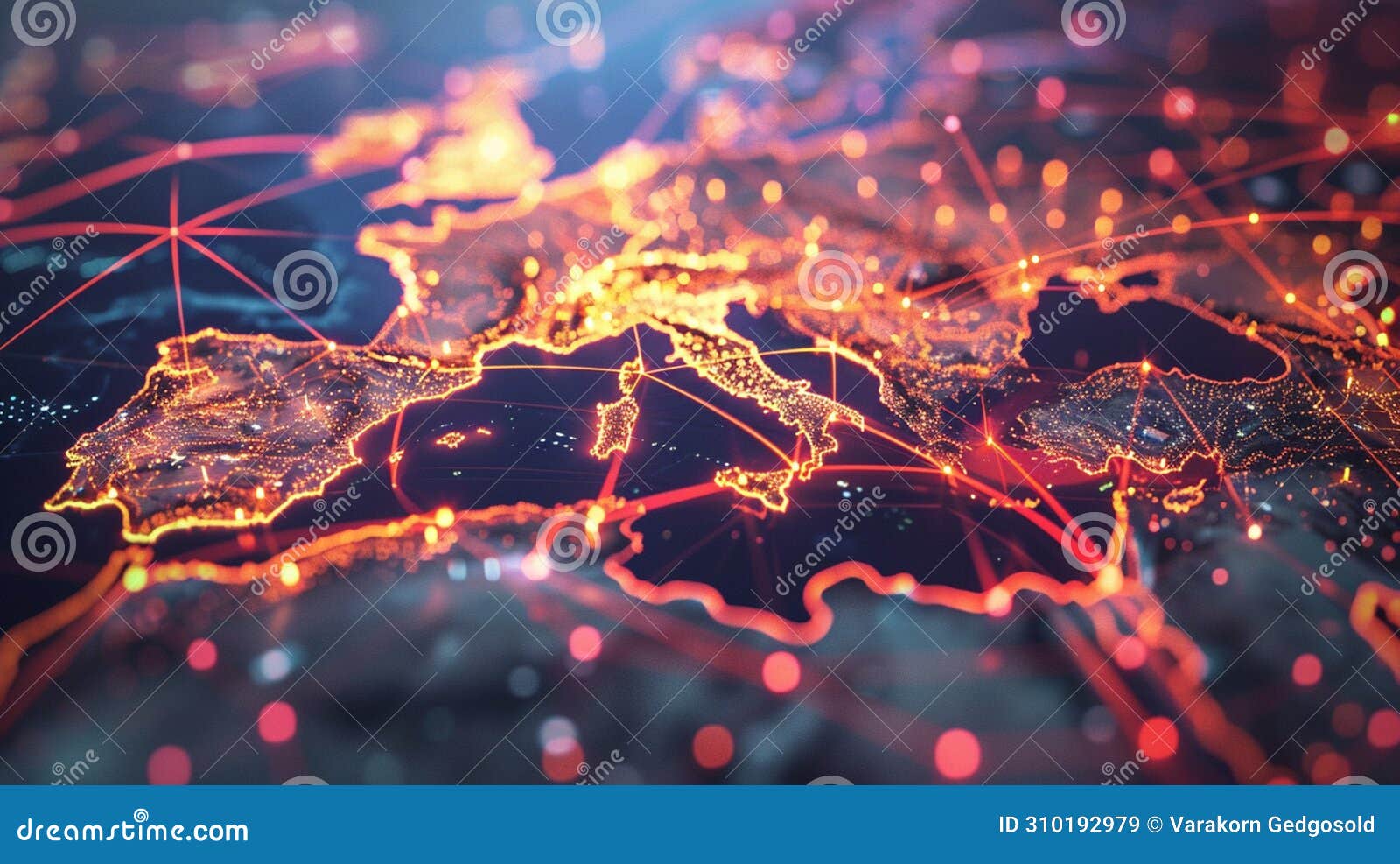 A Network of Interconnected Arrows or Lines between Different Countries ...