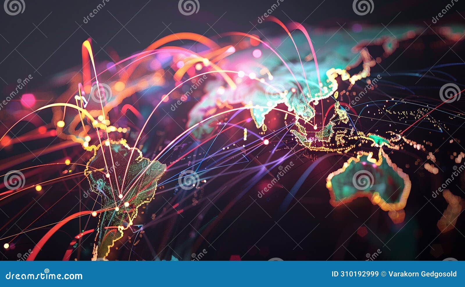A Network of Interconnected Arrows or Lines between Different Countries ...