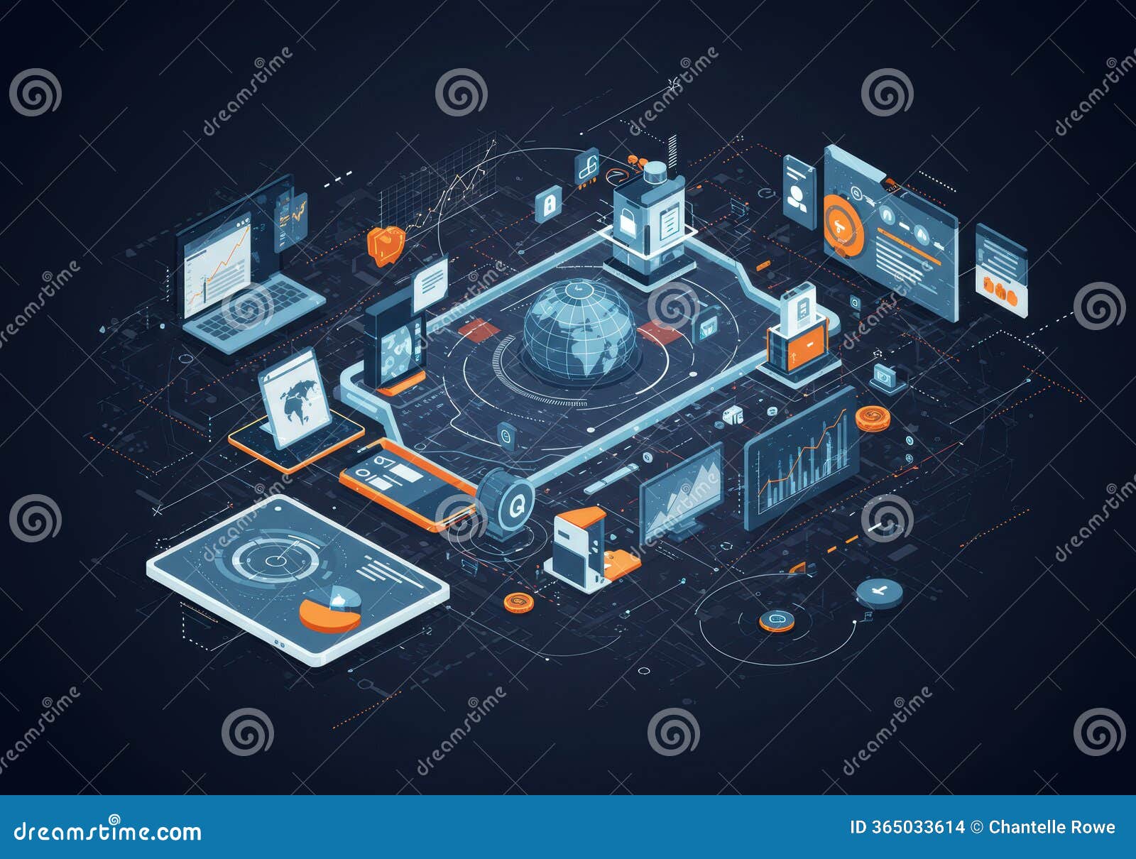 Isometric Interface People Flowchart Cartoon Vector | CartoonDealer.com ...