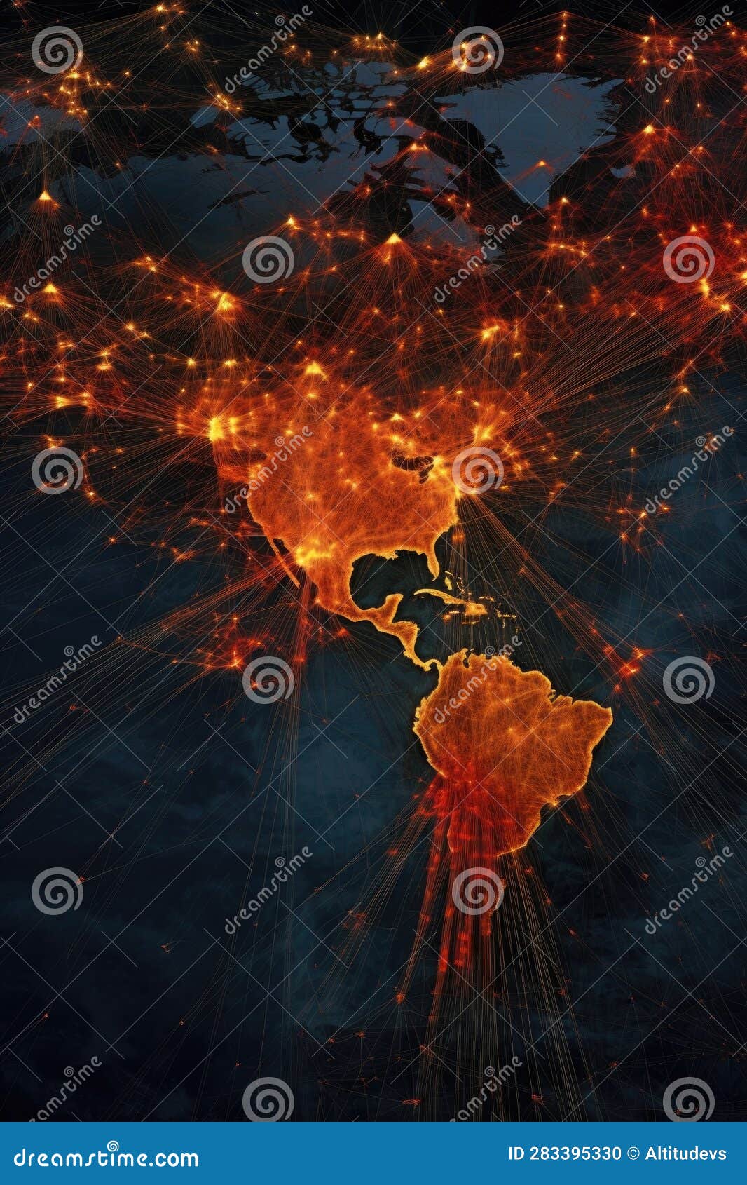 Network of Interconnected Global Shipping Routes Stock Illustration ...