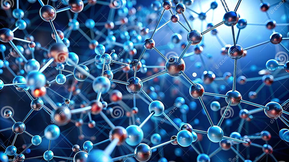A Network of Interconnected Molecules, Illustrating Chemical ...