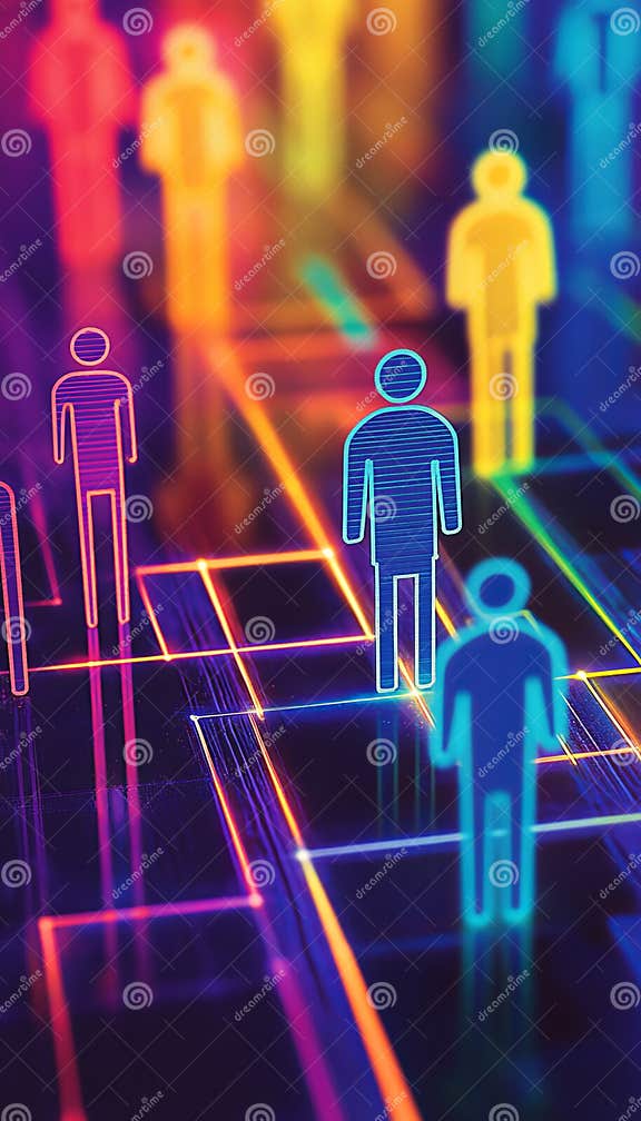 Network of Interconnected People, Abstract Illustration for Team, Human ...