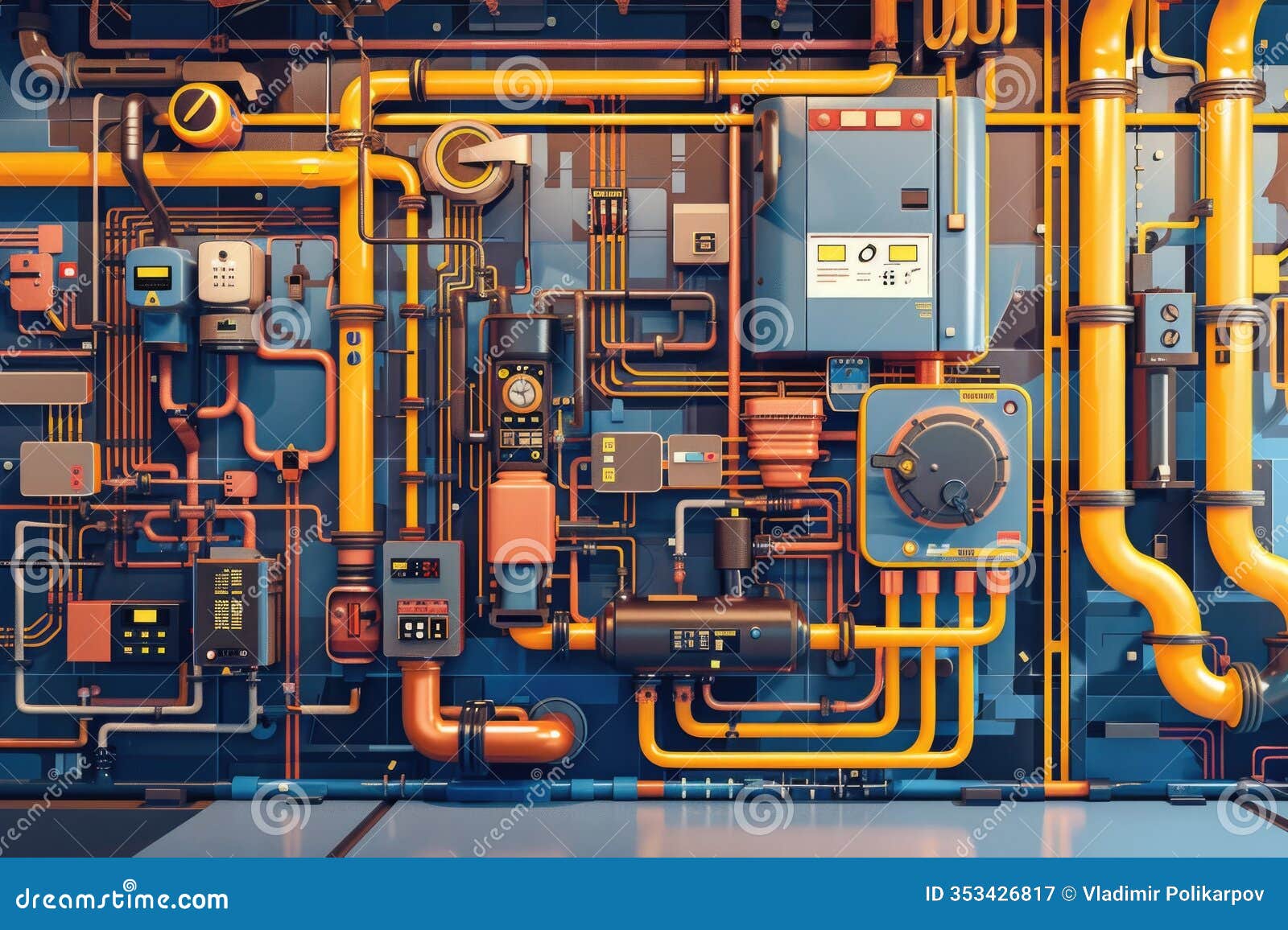 Network of Interconnected Pipes for Industrial Use. Suitable for ...