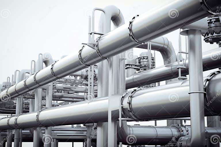 A Network of Interconnected Pipes. Suitable for Industrial or ...