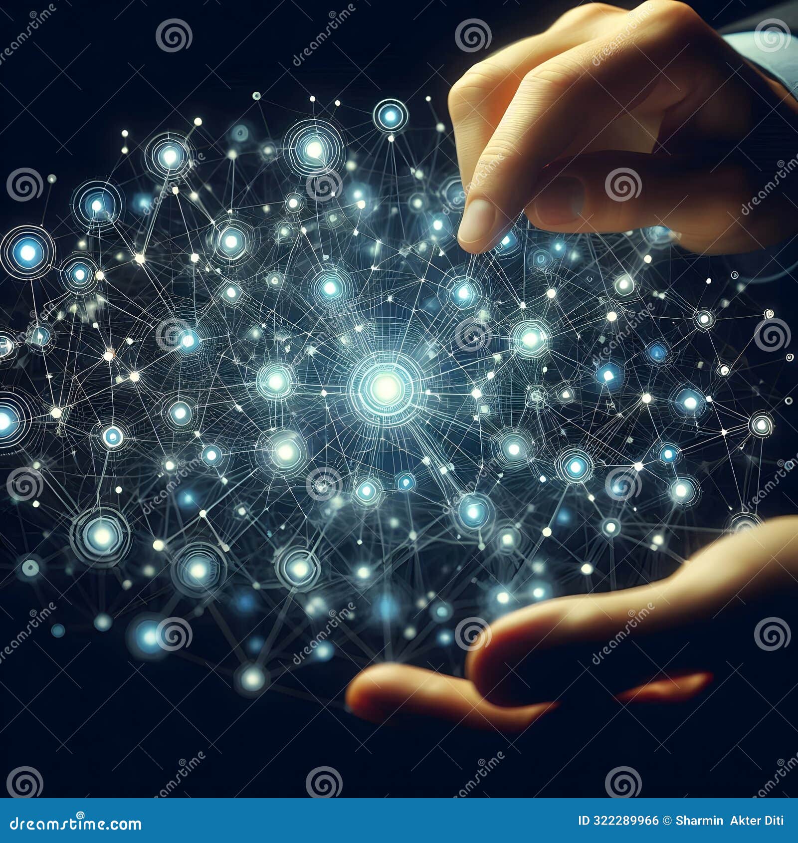 A Network of Interconnected Points or Nodes, Which are Linked by Lines To Form a Complex Web ...