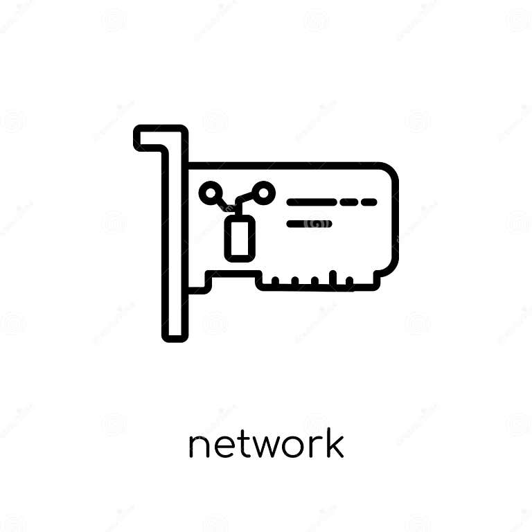 Network Interface Card Icon. Trendy Modern Flat Linear Vector Ne Stock ...