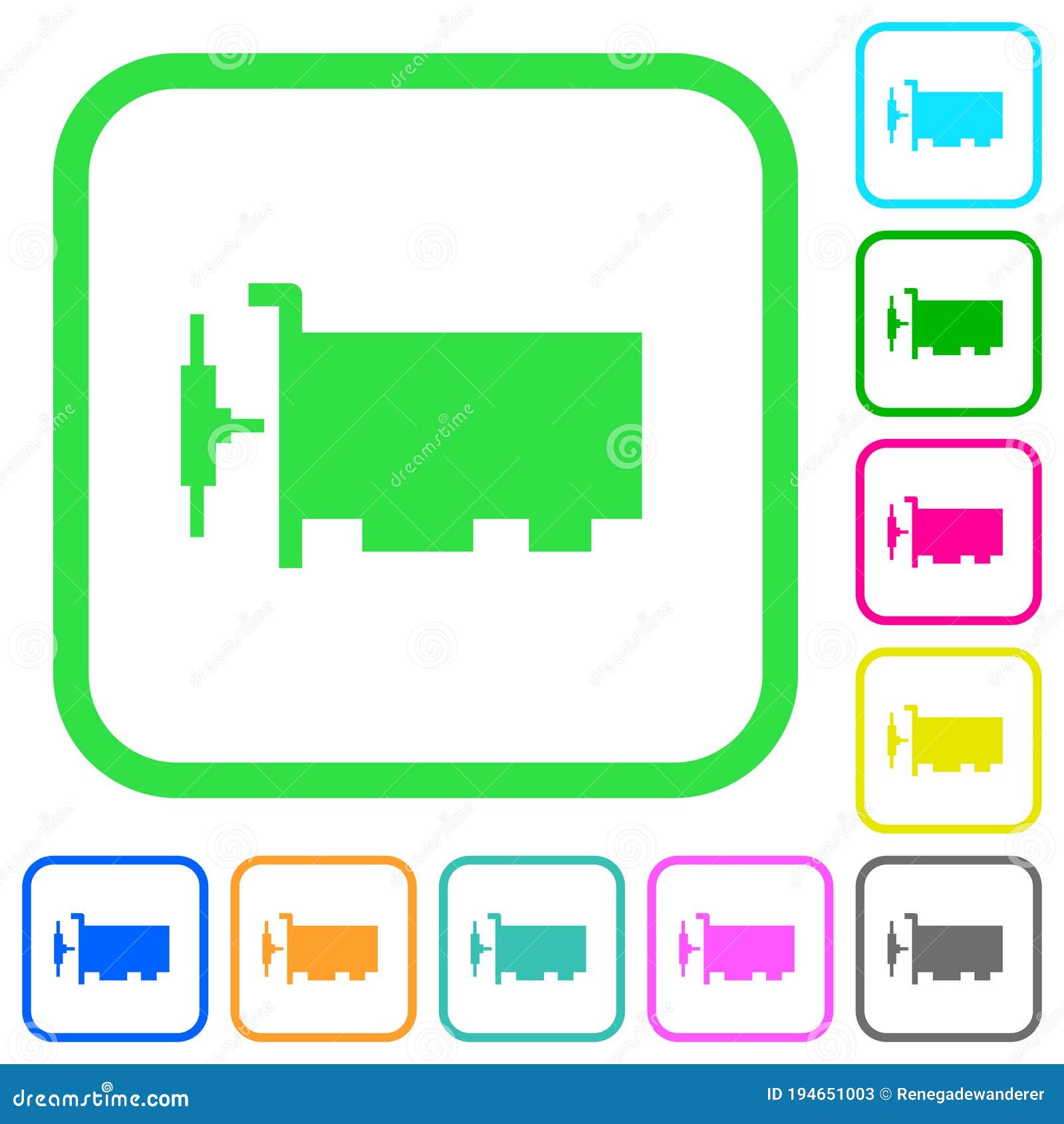 Network Interface Card Vivid Colored Flat Icons Stock Vector ...