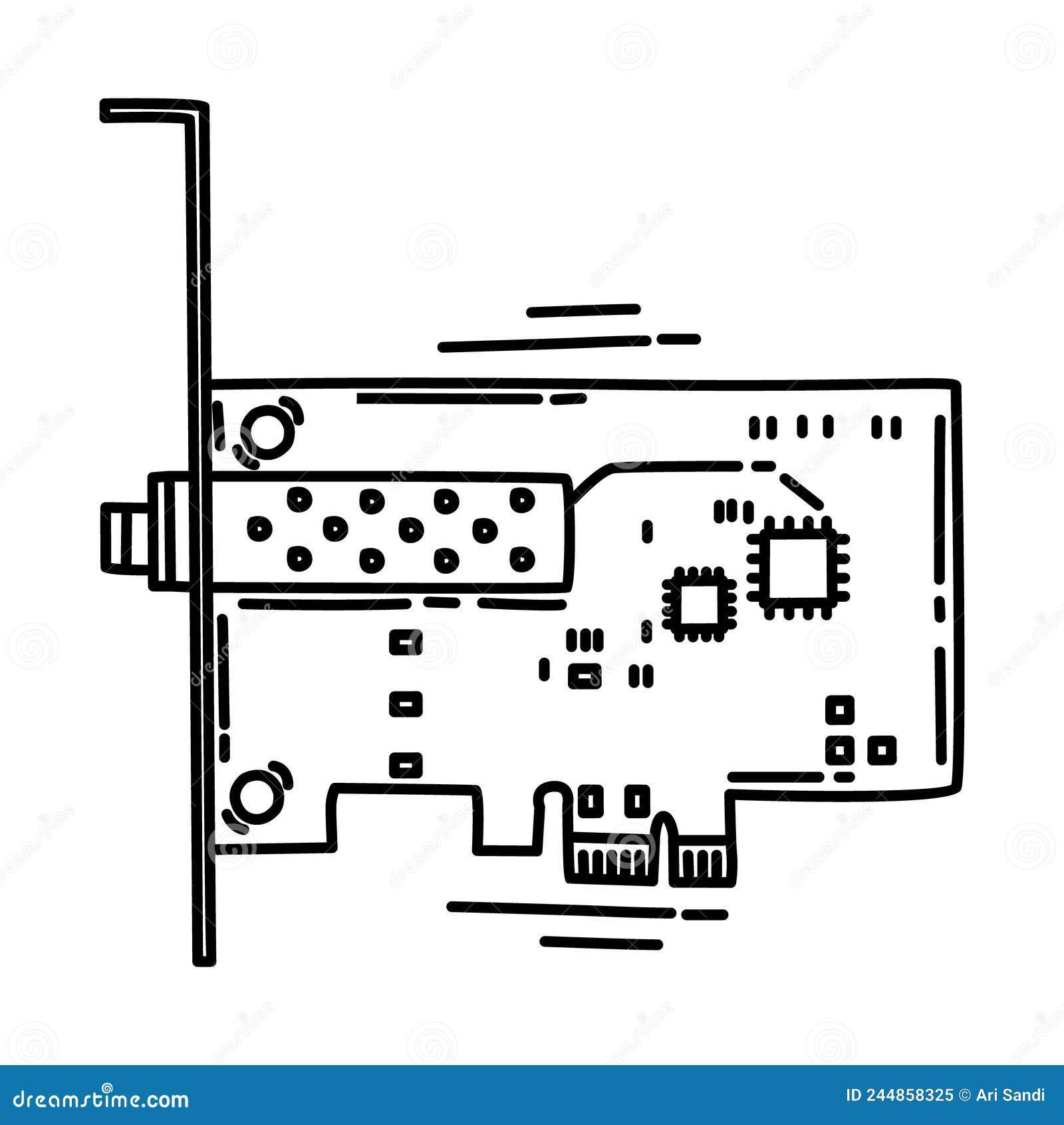 Network Interface Cards Icon. Doodle Hand Drawn or Outline Icon Style ...