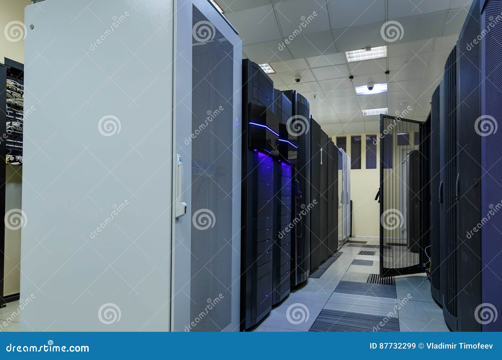 Network and Internet Communication Technology Concept, Data Center ...