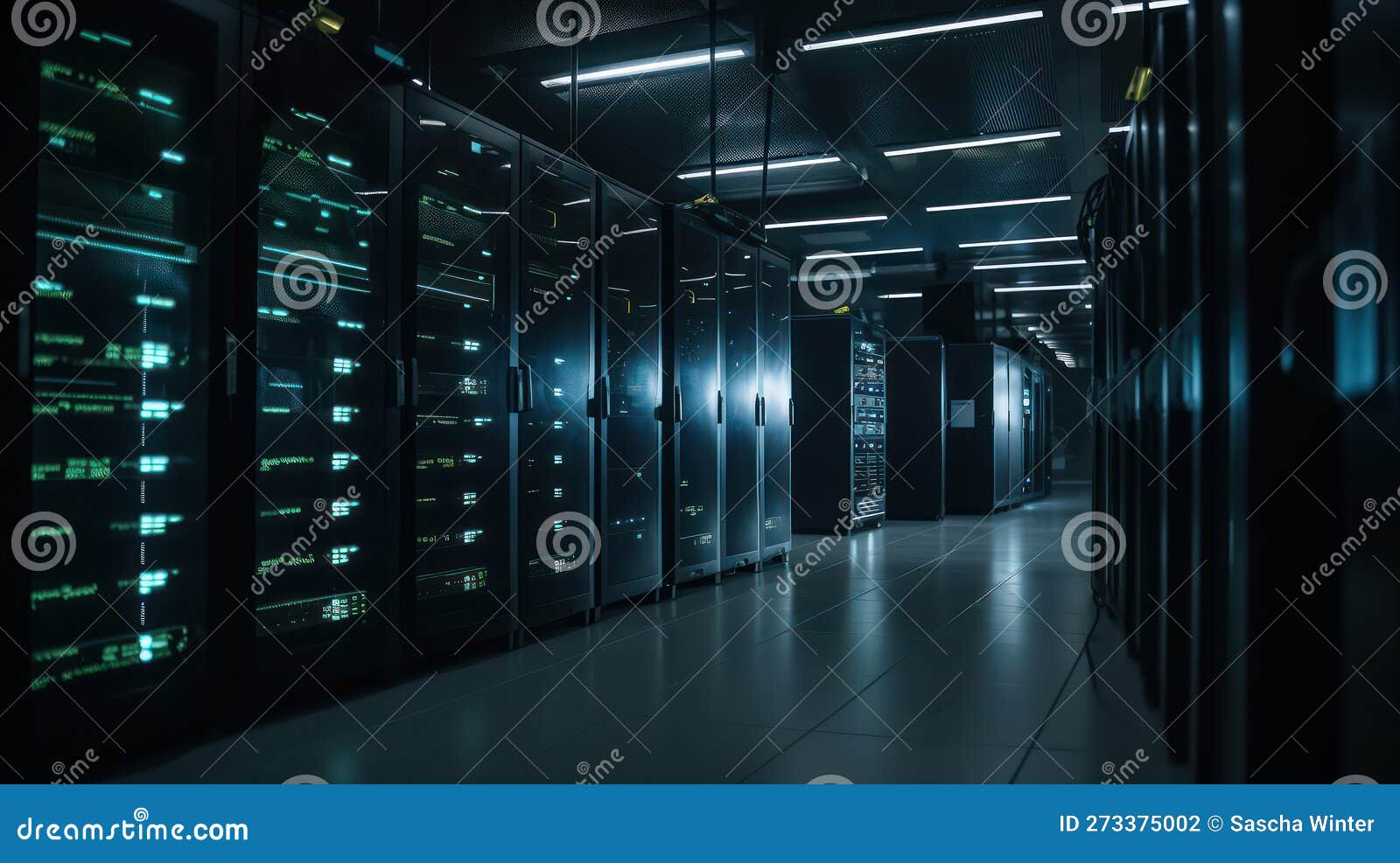 Network and Internet Communication Technology Concept, Data Center ...