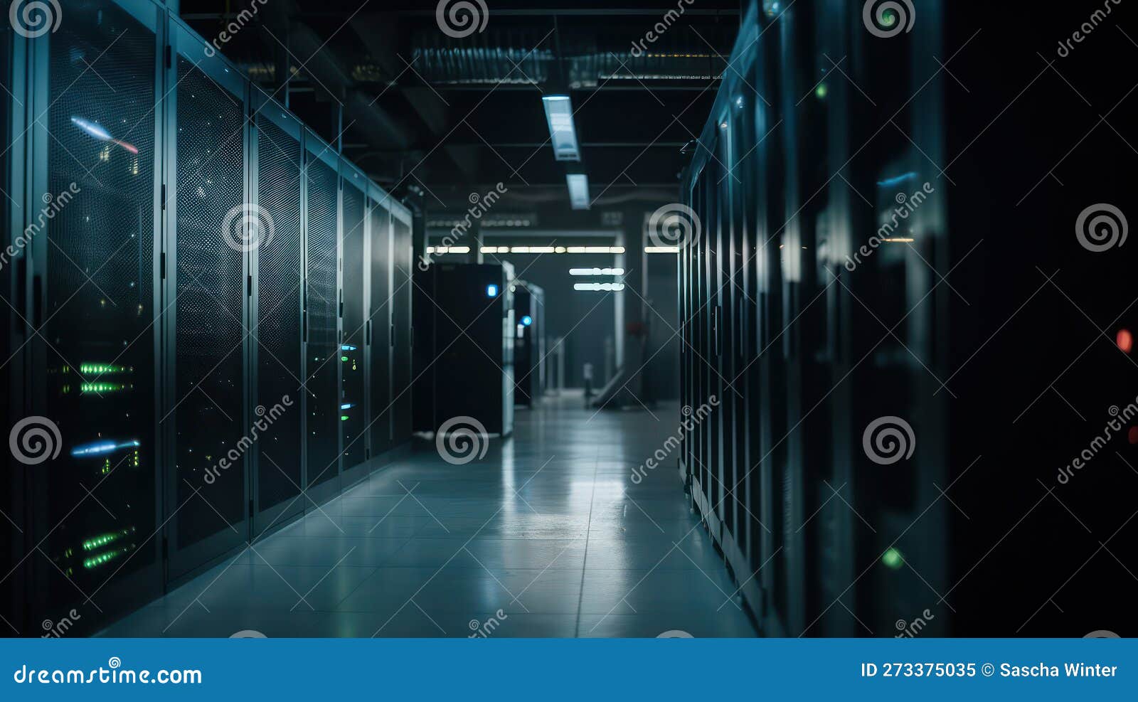 Network and Internet Communication Technology Concept, Data Center ...