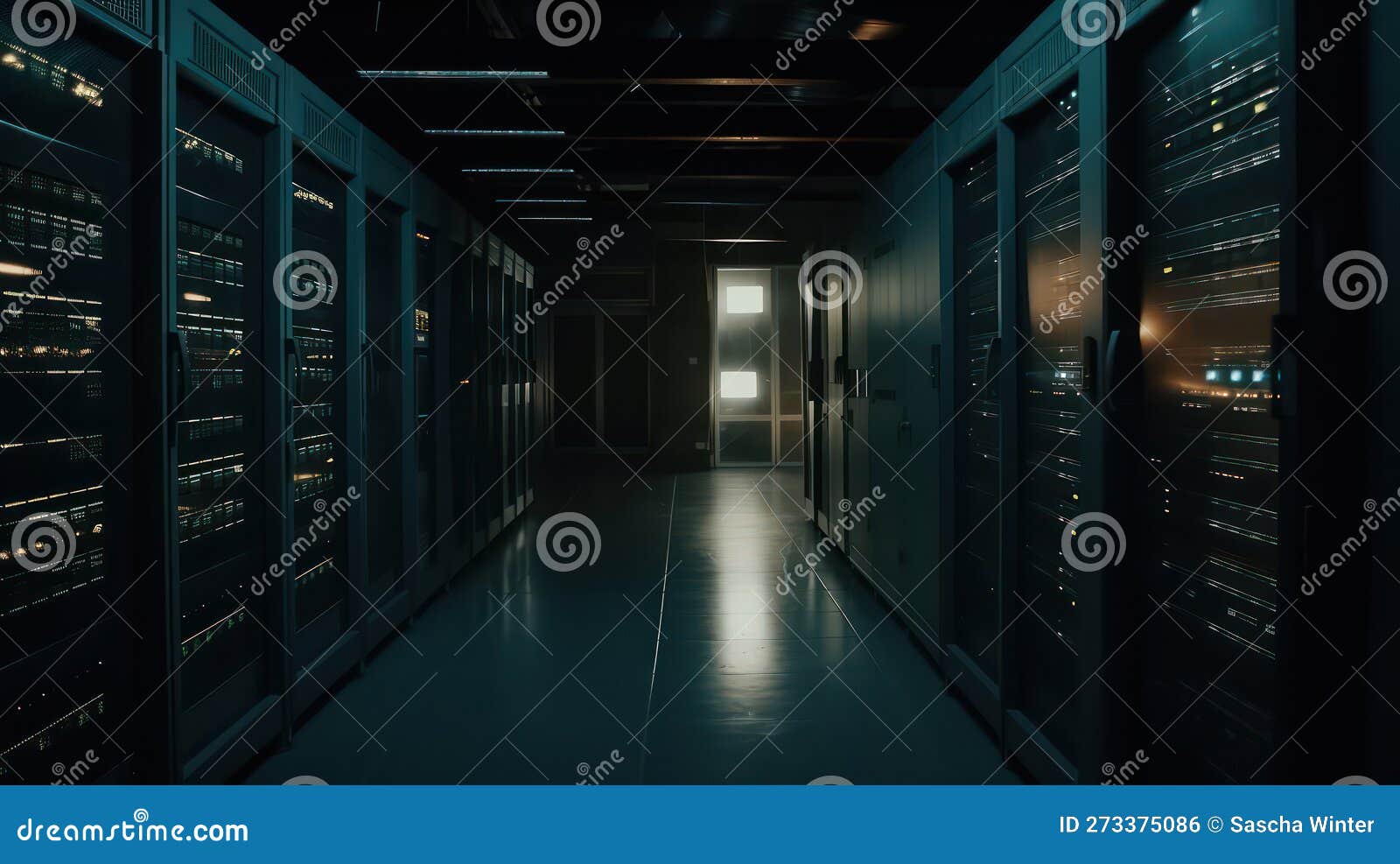 Network and Internet Communication Technology Concept, Data Center ...