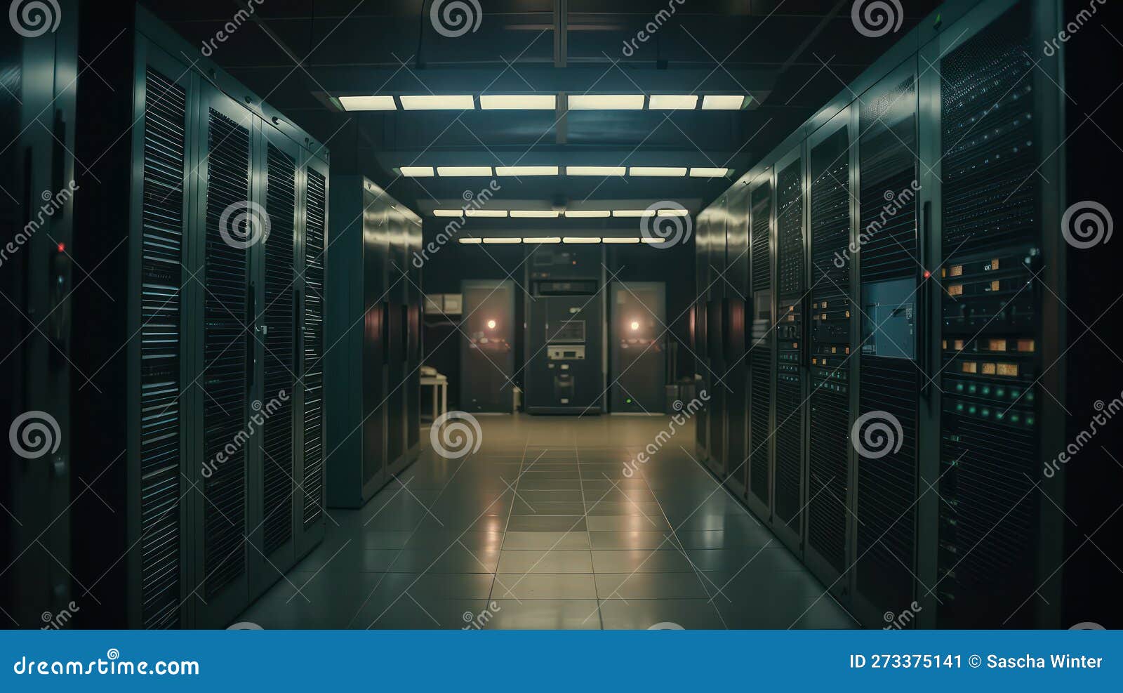 Network and Internet Communication Technology Concept, Data Center ...